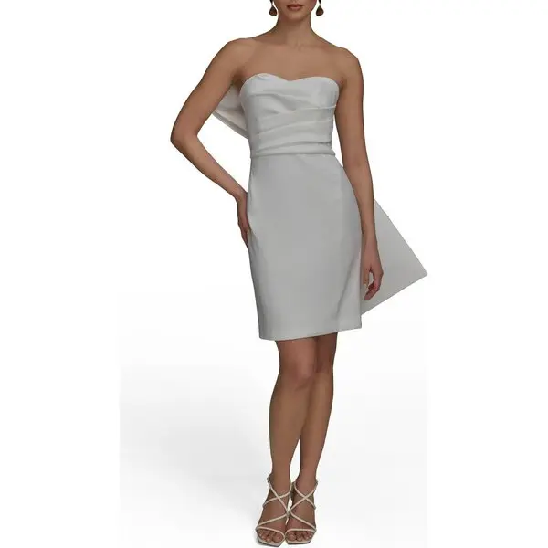 Donna Karan New York Strapless Bow Back Mini Dress