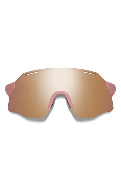 SMITH Vert 139mm Chromapop™ Polarized Shield Sunglasses - Matte Chalk Rose / Rose Gold