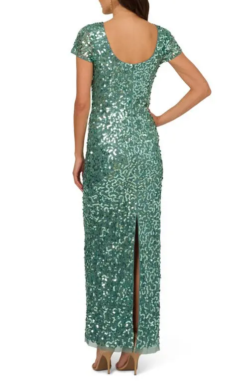 Adrianna Papell Sequin Mesh Column Gown