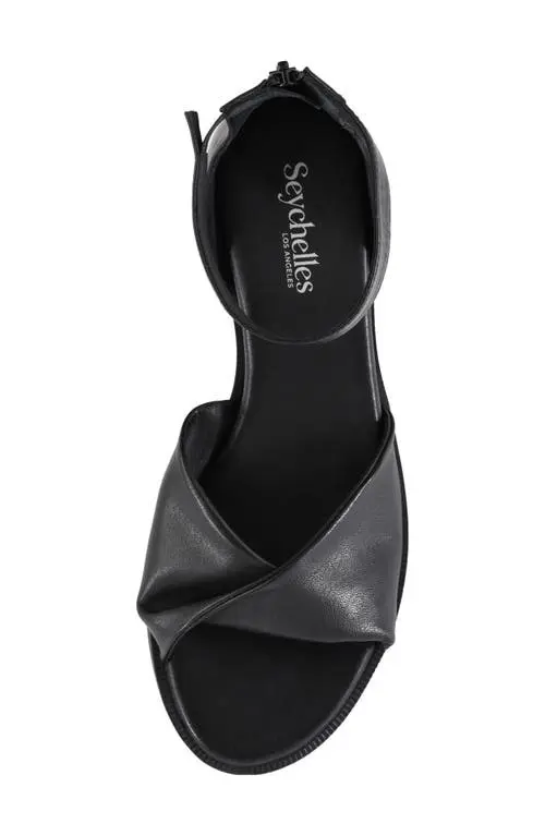 Seychelles Ankle Strap Wedge Sandals - Black