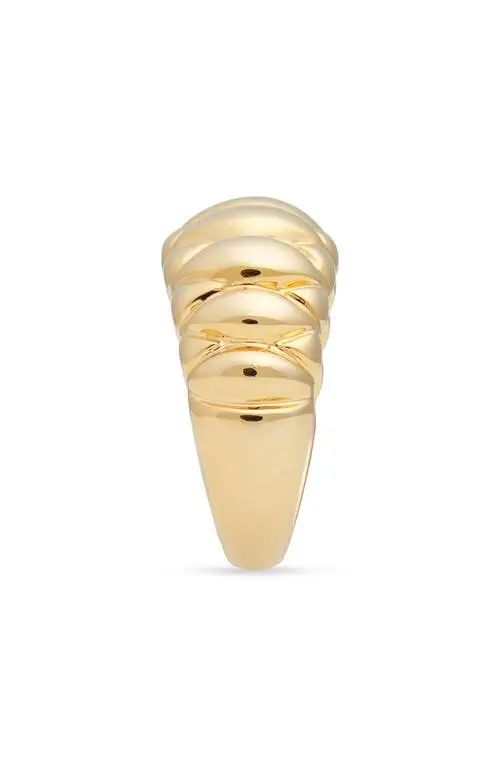 Argento Vivo Textured Dome Ring - Gold