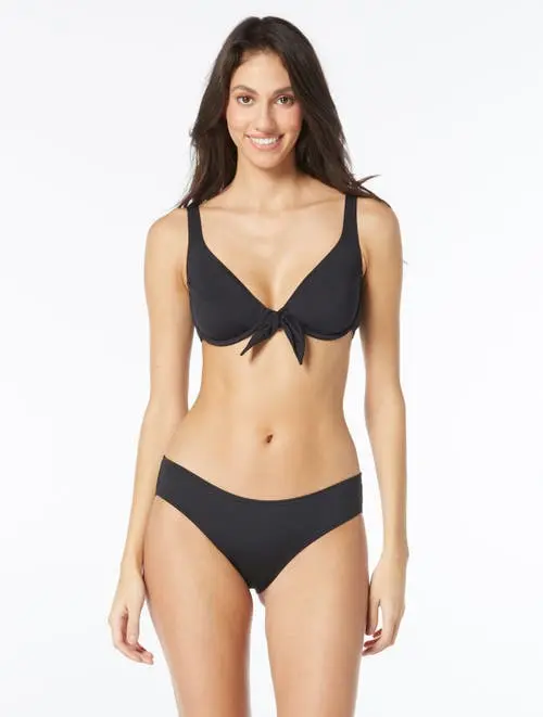 Vince Camuto Tie Front Underwire Bikini Top - 001-black