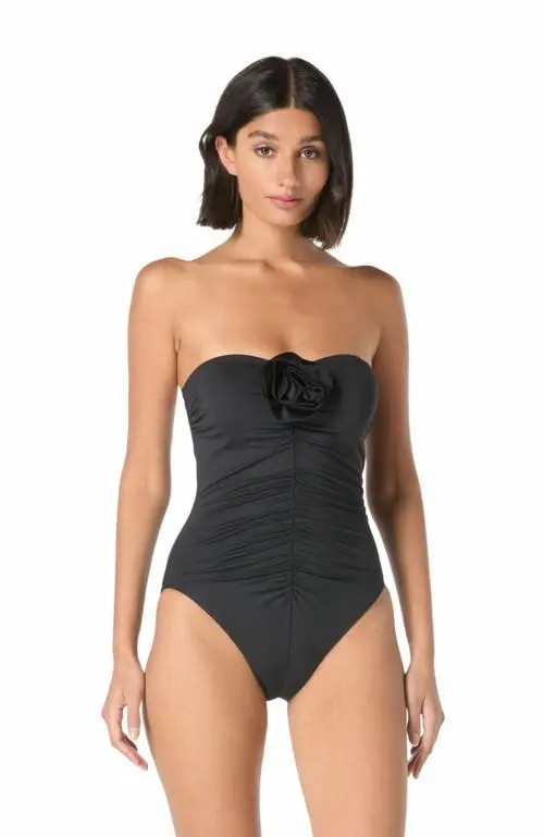 Kate Spade New York Bandeau One Piece Swimsuit - Black