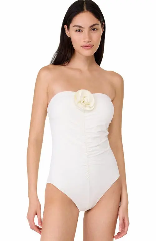Kate Spade New York Bandeau One Piece Swimsuit - Cream