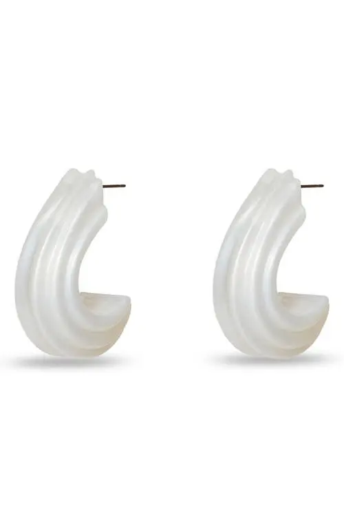 Lele Sadoughi Curved Canyon Hoop Earrings - Ivory