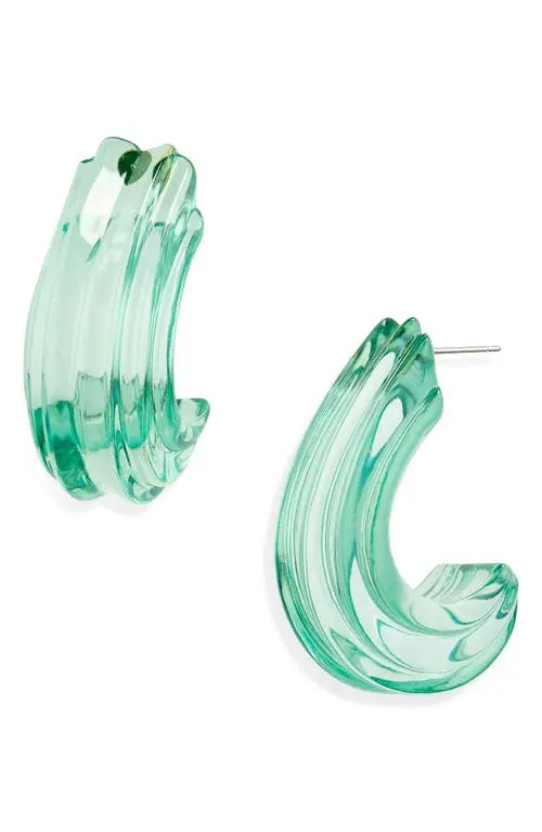 Lele Sadoughi Curved Canyon Hoop Earrings - Turquoise