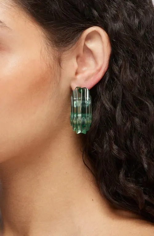 Lele Sadoughi Curved Canyon Hoop Earrings - Turquoise