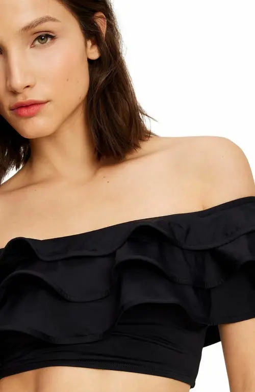 Kate Spade New York Ruffle Bra Bikini Top - Black