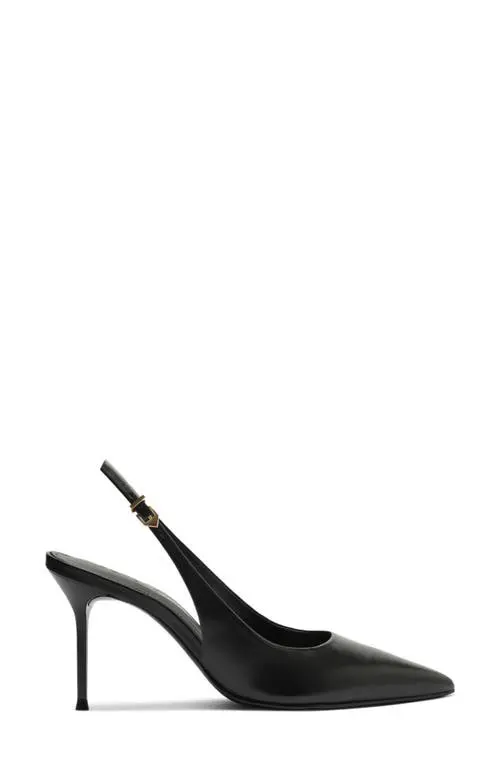 Schutz Paola Slingback Pointed Toe Pump - Black Leather