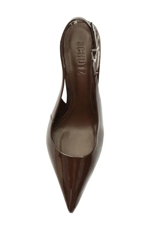Schutz Paola Slingback Pointed Toe Pump - Root Brown