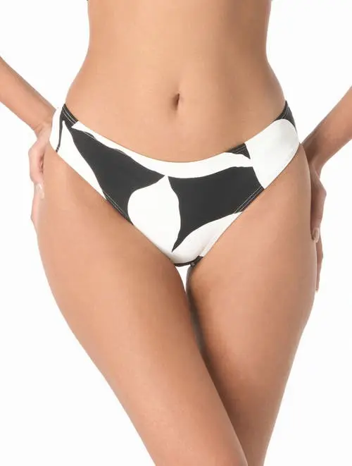 Vince Camuto High Cut Bikini Bottom - Black/white