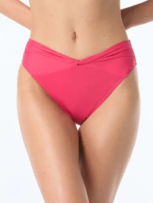 Vince Camuto Twisted High-cut Bikini Bottoms - Geranium