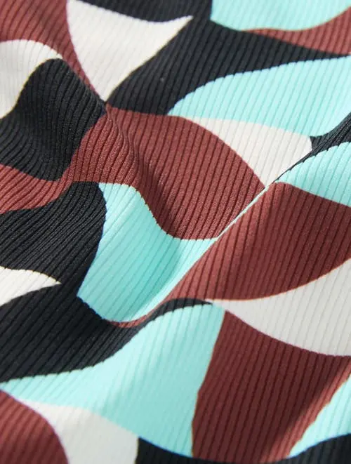 Vince Camuto Geometric Print Underwire Bikini Top