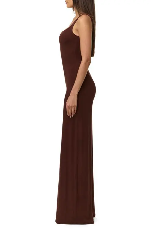 Naked Wardrobe Sculpt Wide Leg Tank Jumpsuit - Chocolate