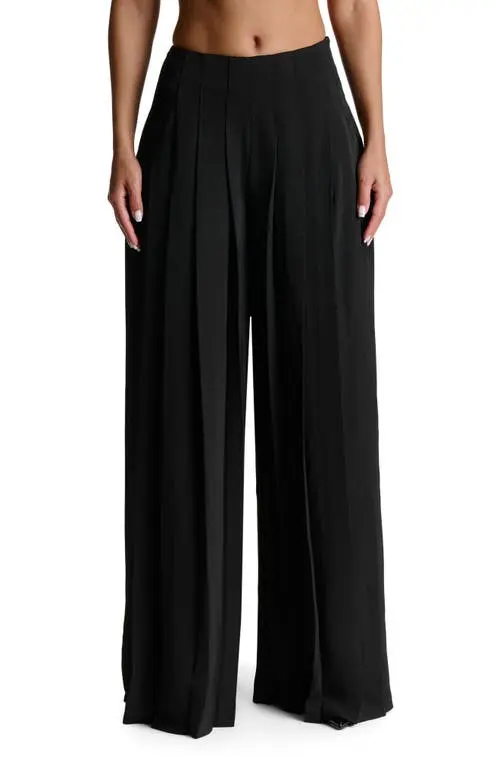Naked Wardrobe Pleated Wide Leg Pants - Black