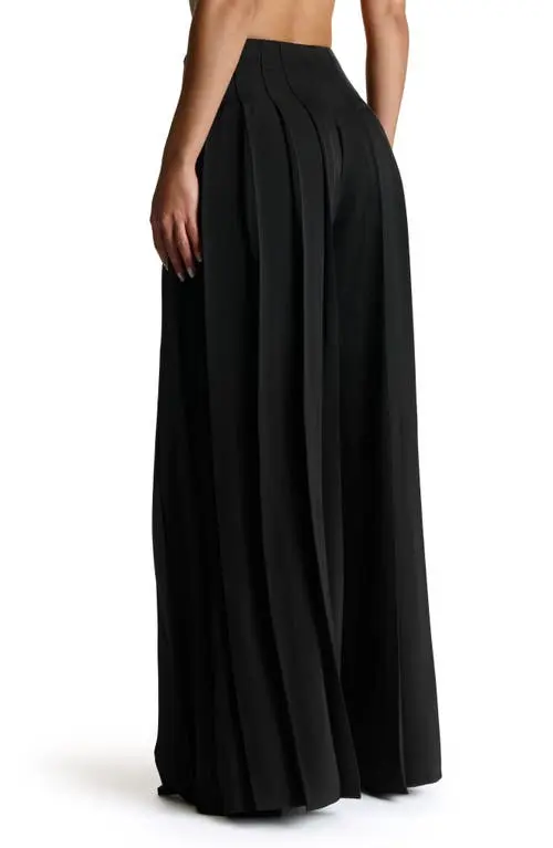 Naked Wardrobe Pleated Wide Leg Pants - Black