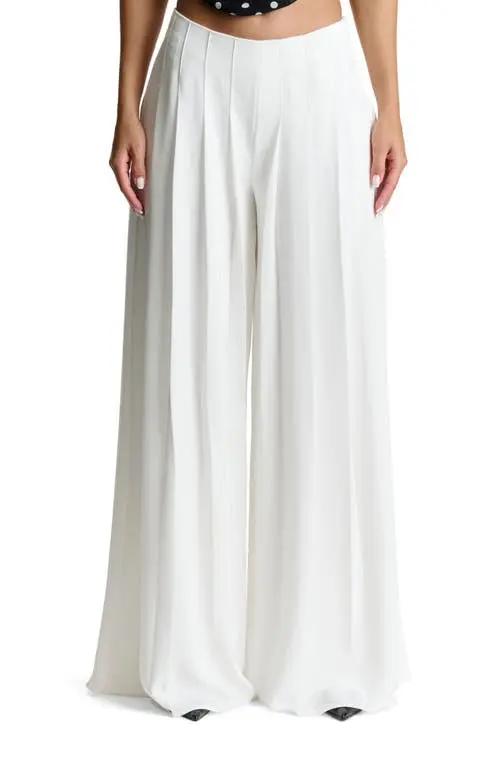 Naked Wardrobe Pleated Wide Leg Pants - White