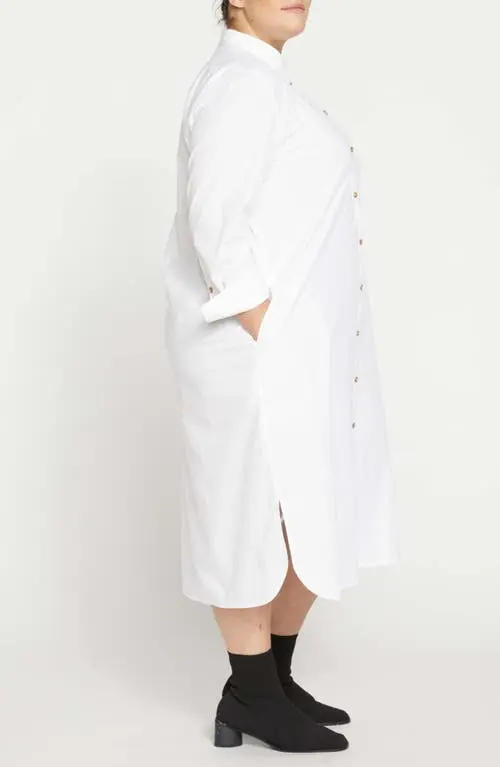 Universal Standard Odeon Stretch Poplin Shirtdress - White