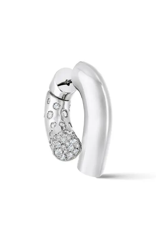 TABAYER 18k Gold Pavé Diamond Sculptural Earrings - White Gold