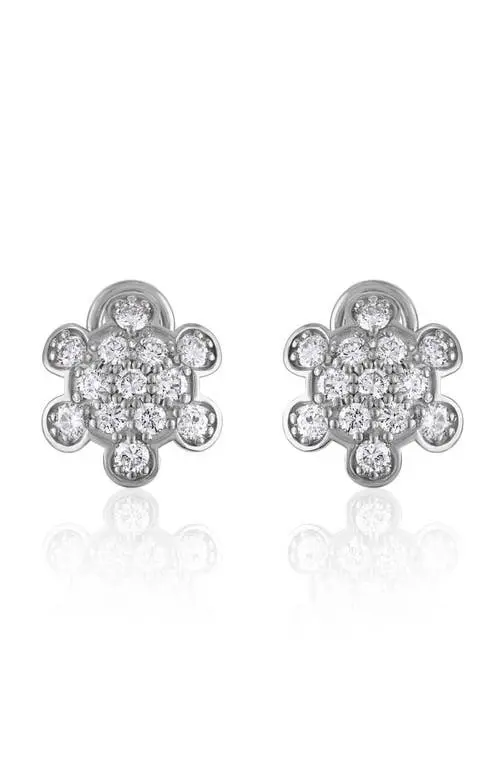 MINDI MOND Diamond Pavé Turtle Stud Earrings - 18k White Gold
