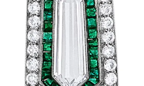 MINDI MOND Diamond And Emerald Kite Pendant Necklace