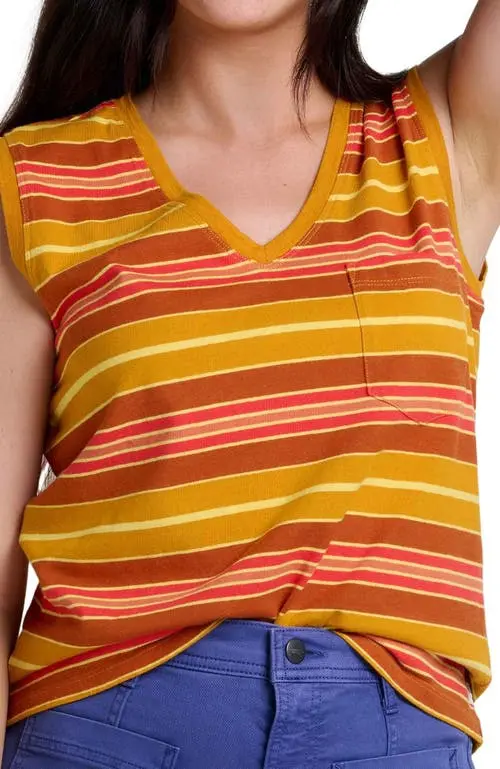 TOAD & CO V-neck Tank - Sunset Stripe