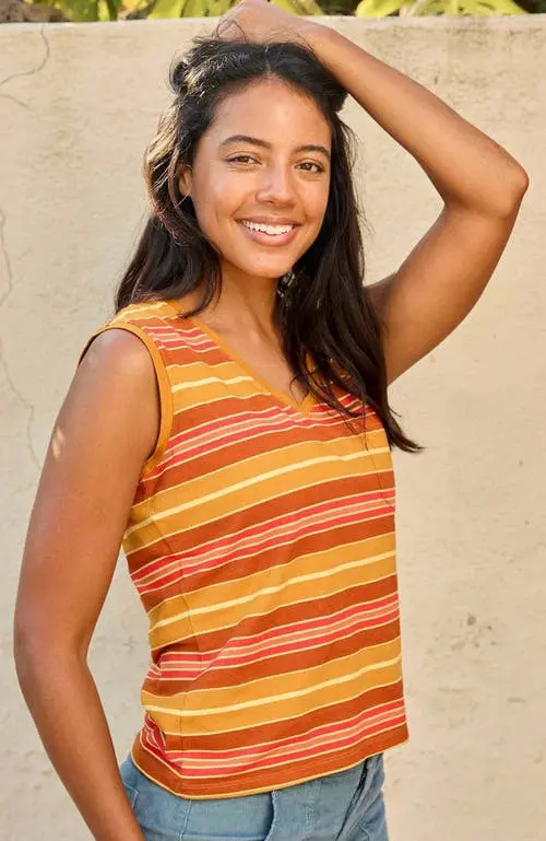 TOAD & CO V-neck Tank - Sunset Stripe