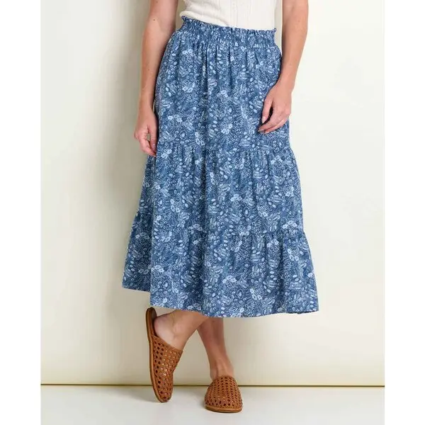 TOAD & CO Sunkissed Tiered Midi Skirt - Canal Print