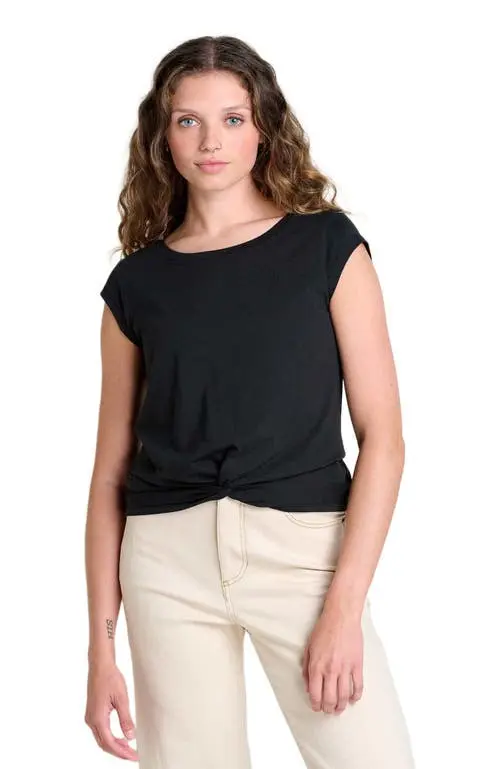 TOAD & CO Anza Twisted Front Tee - Black
