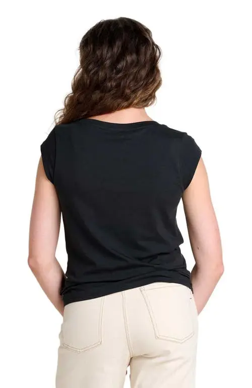 TOAD & CO Anza Twisted Front Tee - Black