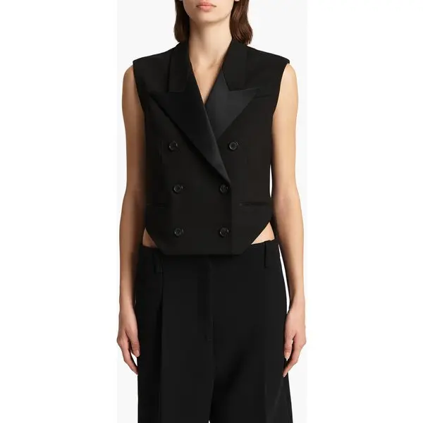 Khaite Orville Double-breasted Vest - Black