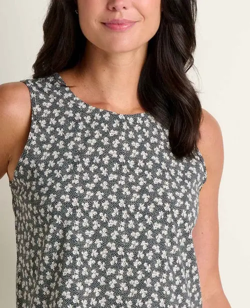 TOAD & CO Button Back Tank - Black And Salt Print