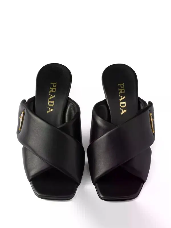 Prada 65mm Padded Sandals - Black