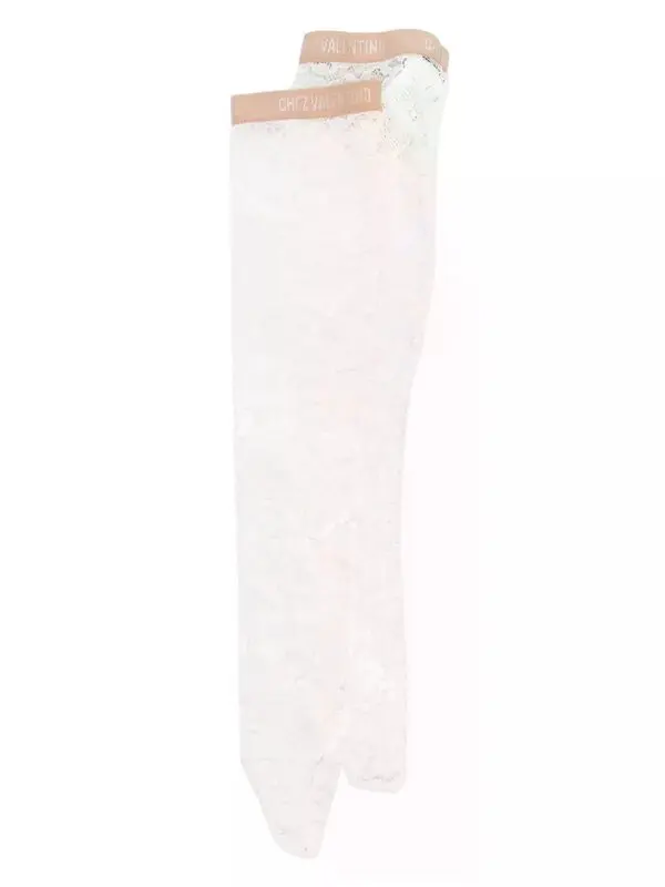 Valentino Garavani Chantilly-lace Knee-high Socks - White