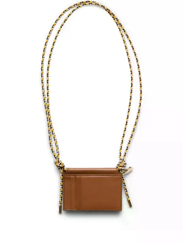 Prada Leather Card Holder - Brown