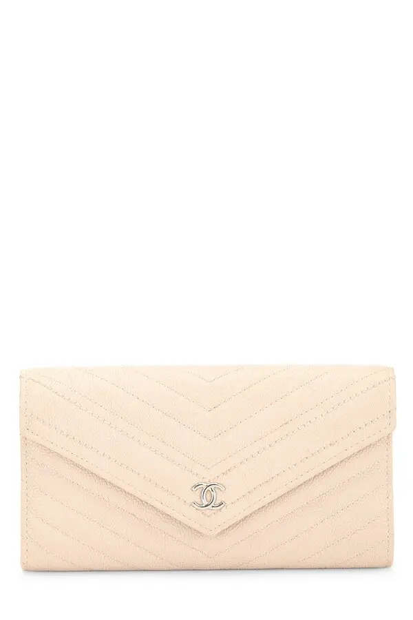 Chanel Chevron Caviar 'cc' Wallet - Pink