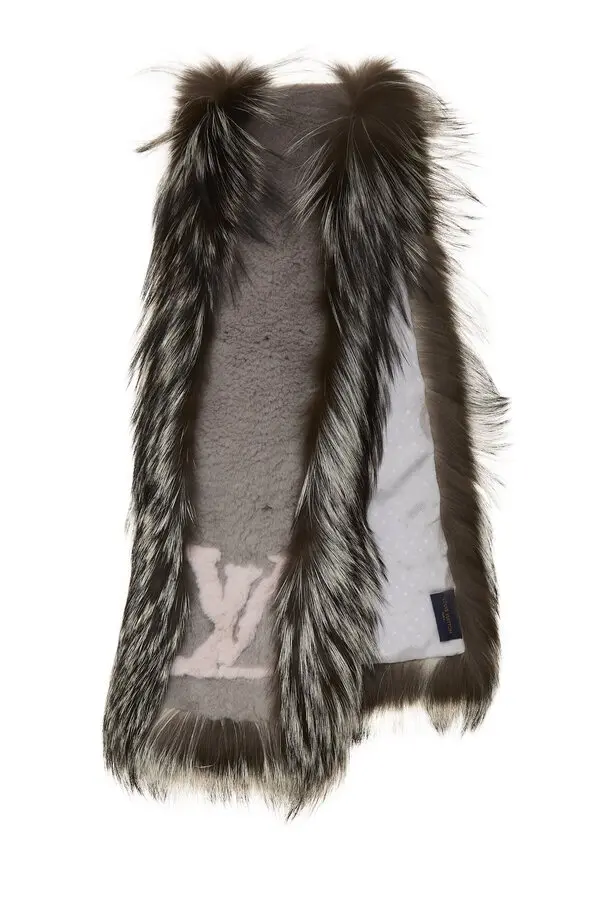 LOUIS VUITTON Fur Logo Muffler - Multi