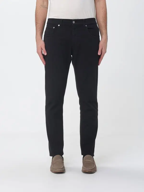 DONDUP Slim Fit Stretch Cotton Trousers - Black