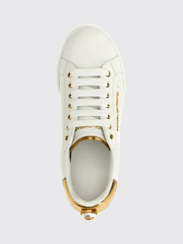 Dolce & Gabbana Low Top Lace-up Sneakers - Gold