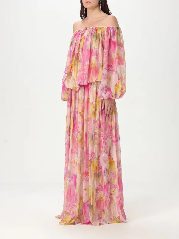 Blumarine Off-the-shoulder Floral Maxi Dress