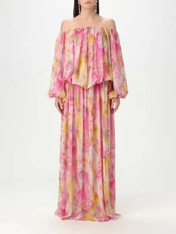 Blumarine Off-the-shoulder Floral Maxi Dress - Pink