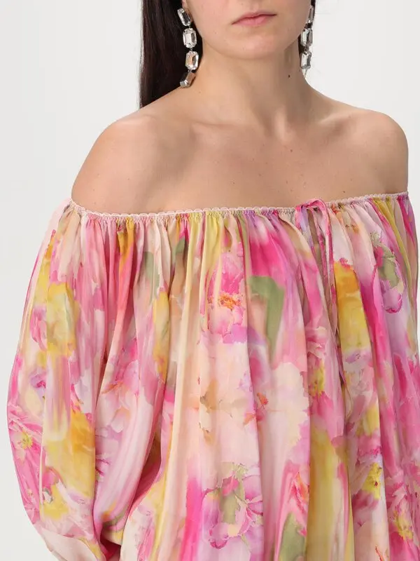 Blumarine Off-the-shoulder Floral Maxi Dress