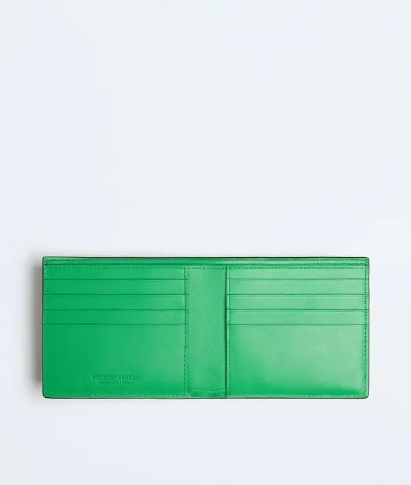 Bottega Veneta Intrecciato Bi-fold Wallet - Black/grass