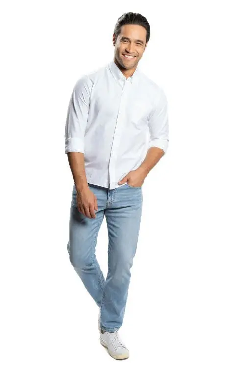 PETER MANNING NYC Johnny Stretch Slim Fit Jeans - Light Wash