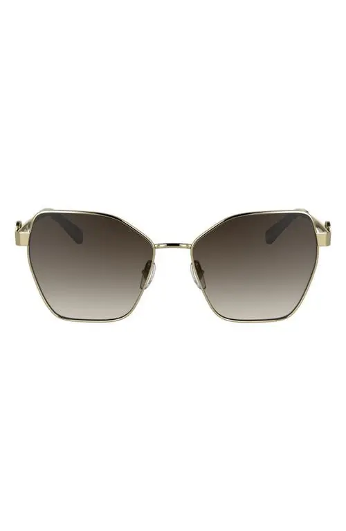 Longchamp 58mm Square Sunglasses - Gold/ Gradient Brown