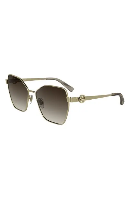 Longchamp 58mm Square Sunglasses - Gold/ Gradient Brown