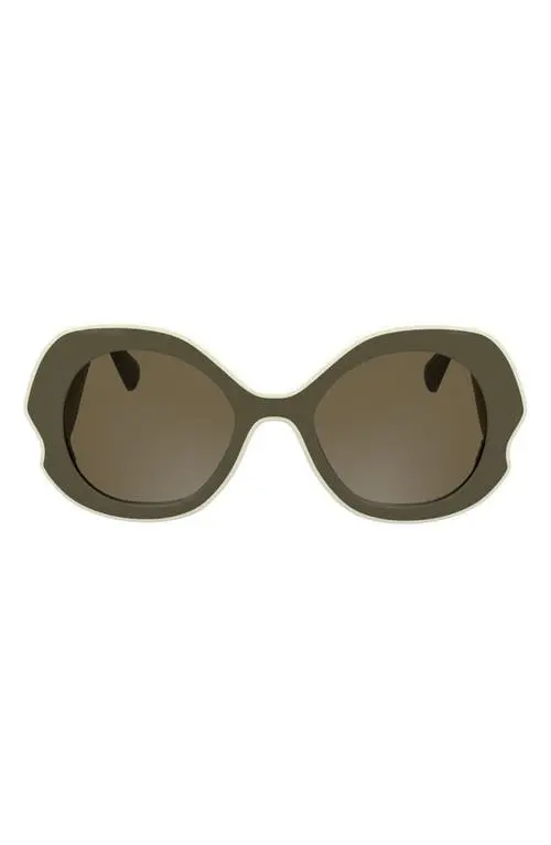 Longchamp 52mm Oval Sunglasses - Khaki