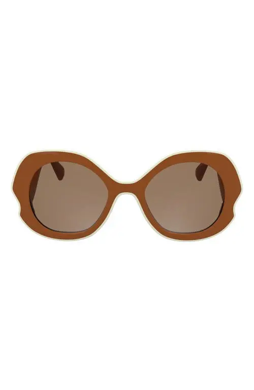 Longchamp 52mm Oval Sunglasses - Orange
