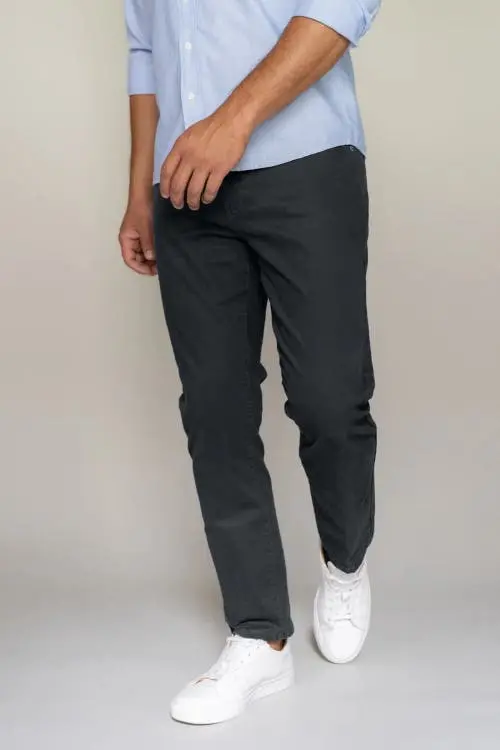 PETER MANNING NYC Italian 5-pocket Stretch Cotton Pants - Black
