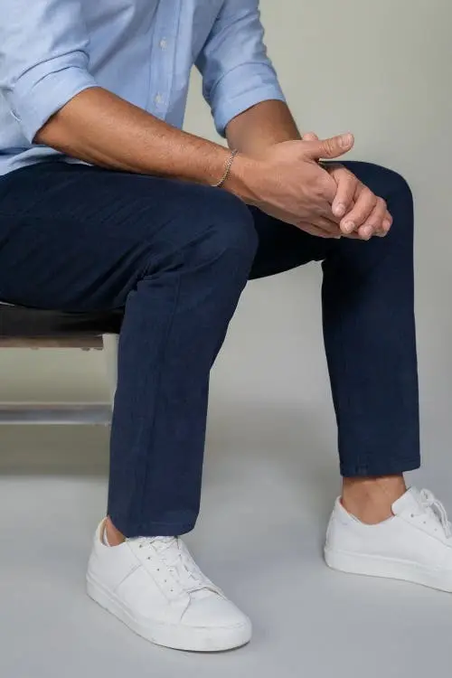 PETER MANNING NYC Italian 5-pocket Stretch Cotton Pants - Navy